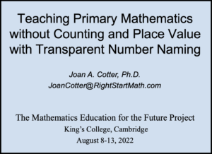 Teaching Primary Mathematics without Counting - RightStart™ Mathematics ...